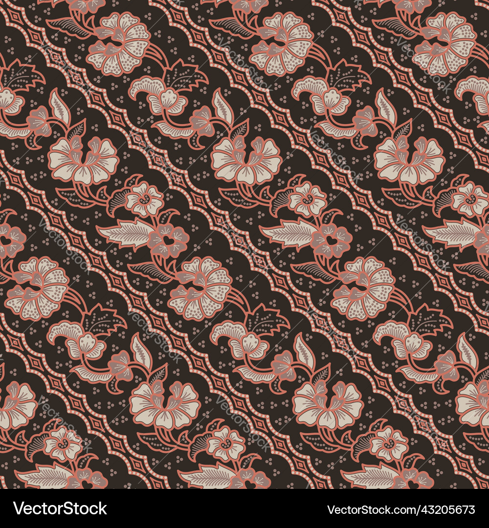 Batik sulur kembang astuti Royalty Free Vector Image