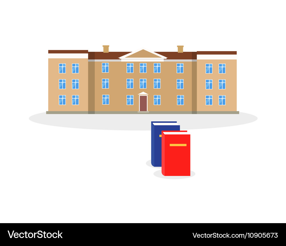 College building and book design flat Royalty Free Vector