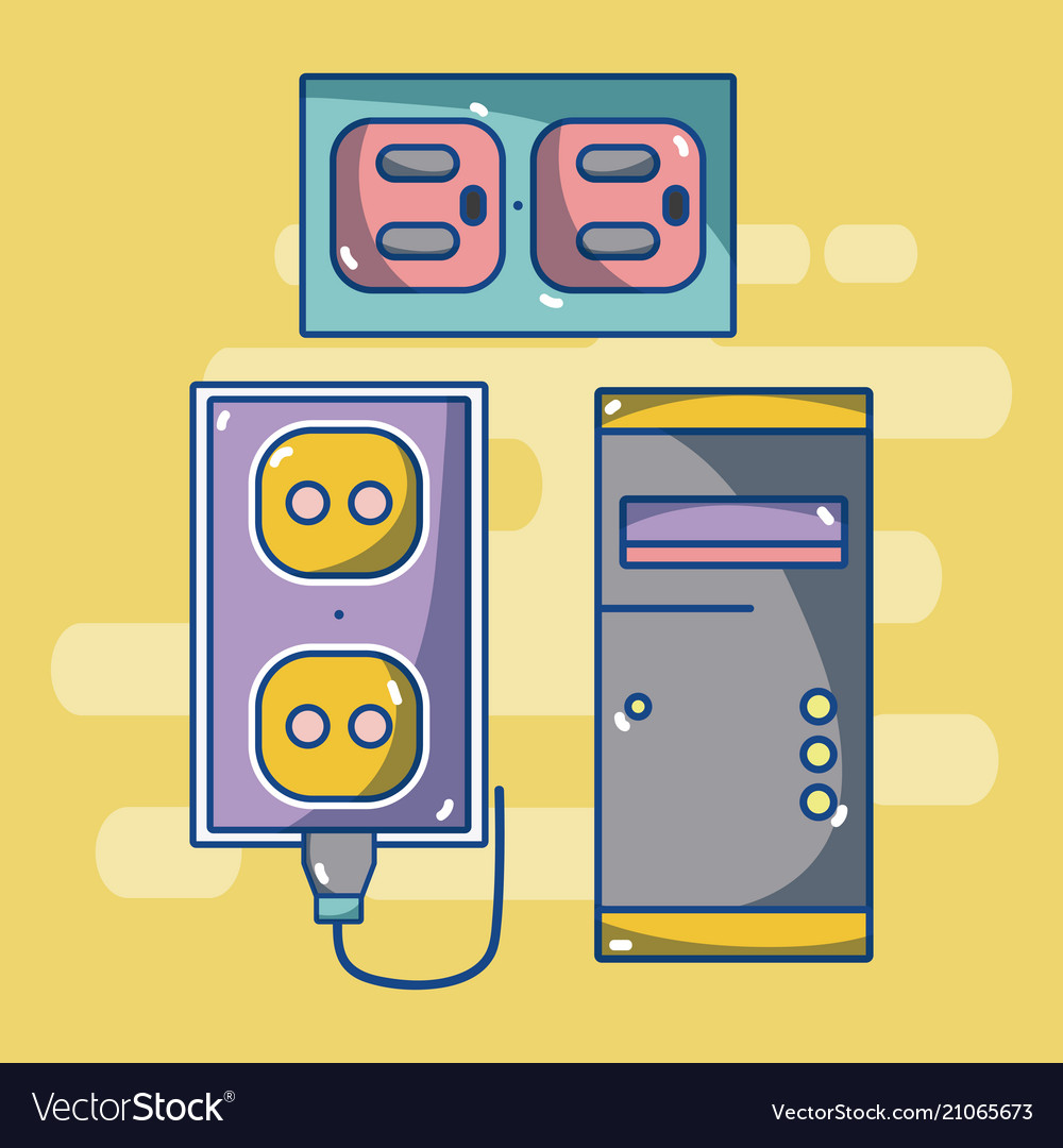 Computer electric socket Royalty Free Vector Image