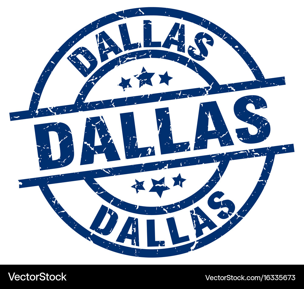 Dallas blue round grunge stamp Royalty Free Vector Image
