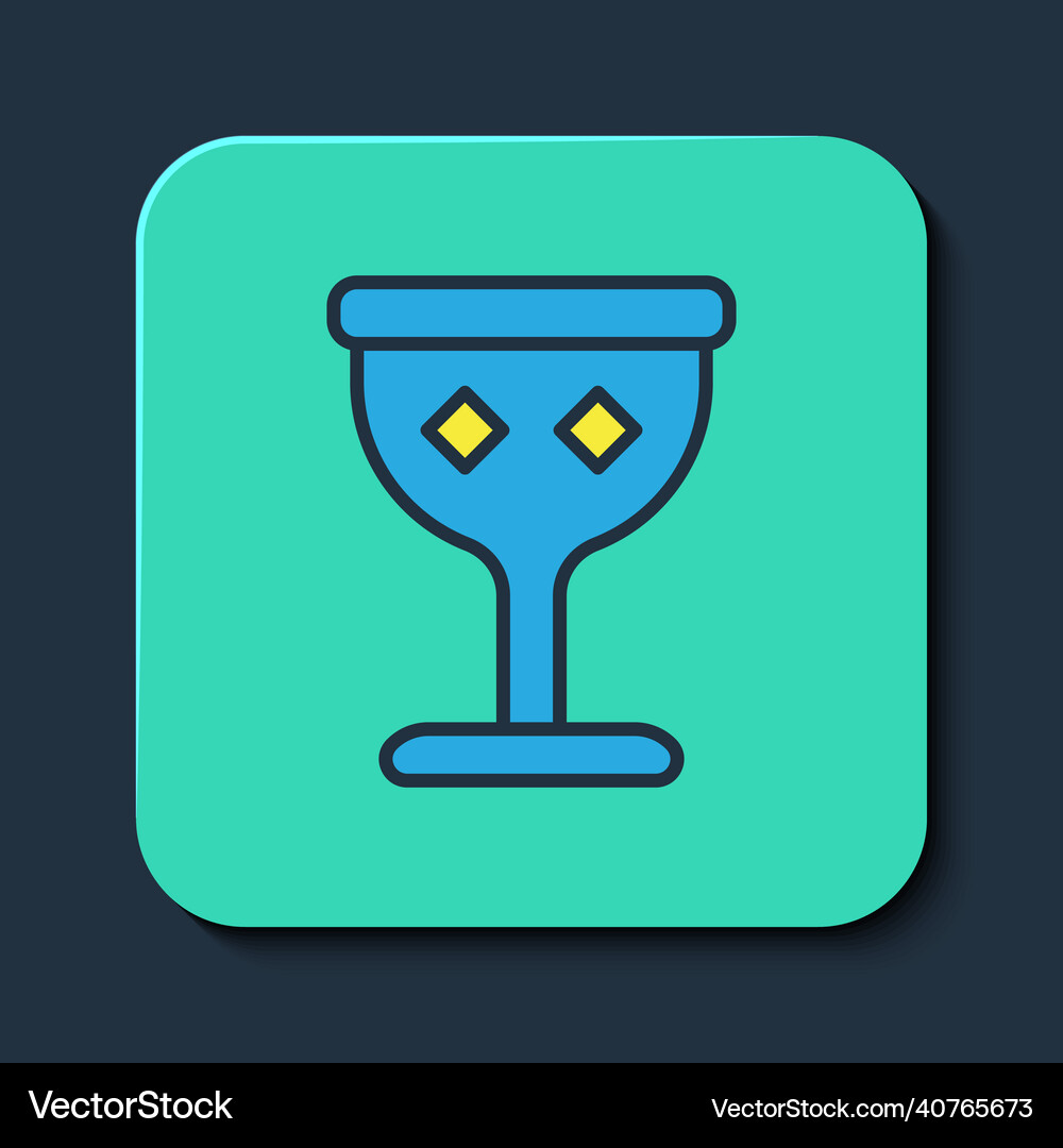 Filled outline medieval goblet icon isolated Vector Image
