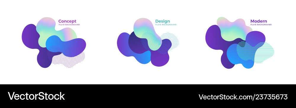Fluid and liquid shapes trendy design templates Vector Image