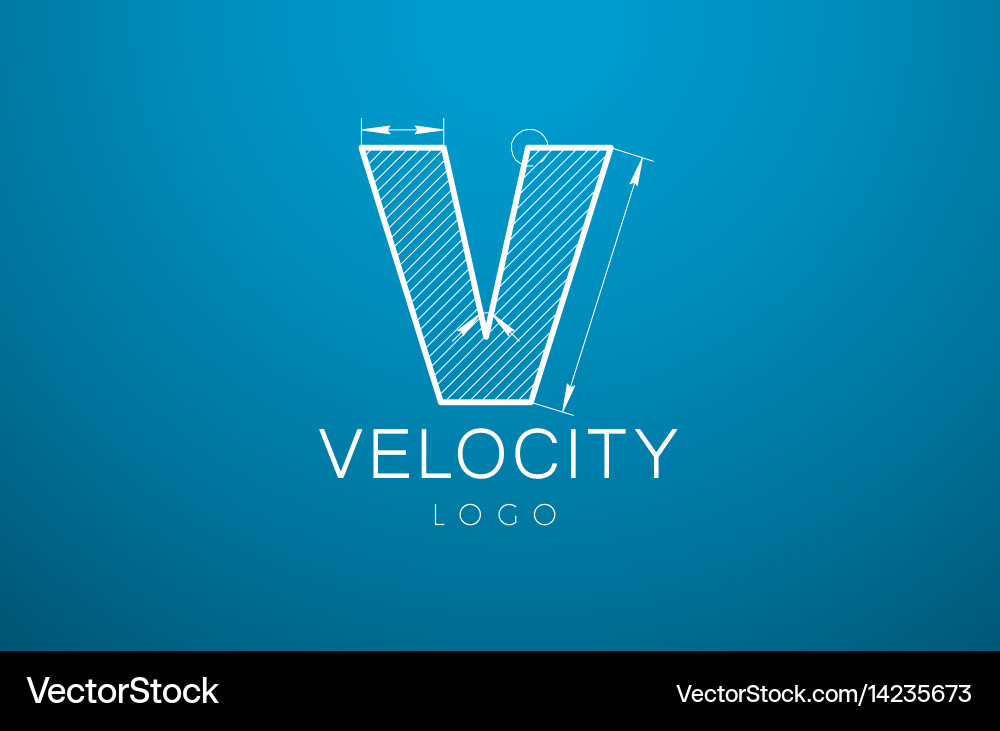 Logo template letter v in the style Royalty Free Vector