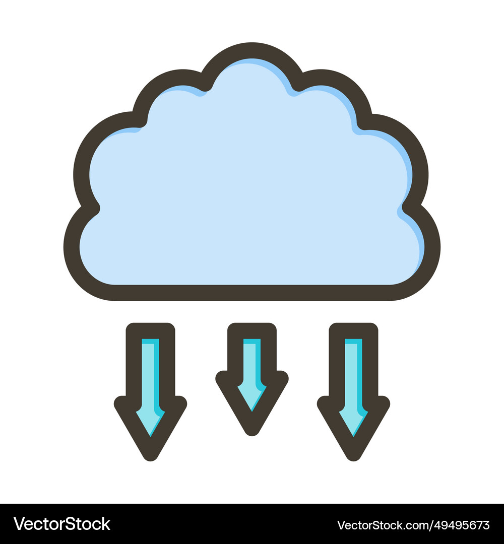 Precipitation thick line filled colors icon Vector Image