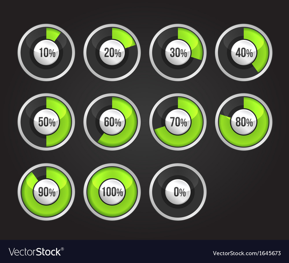 Set of progress indicator circles Royalty Free Vector Image