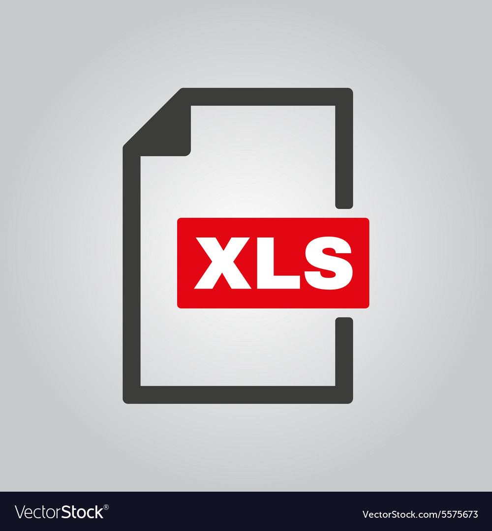Xls icon file format symbol flat Royalty Free Vector Image