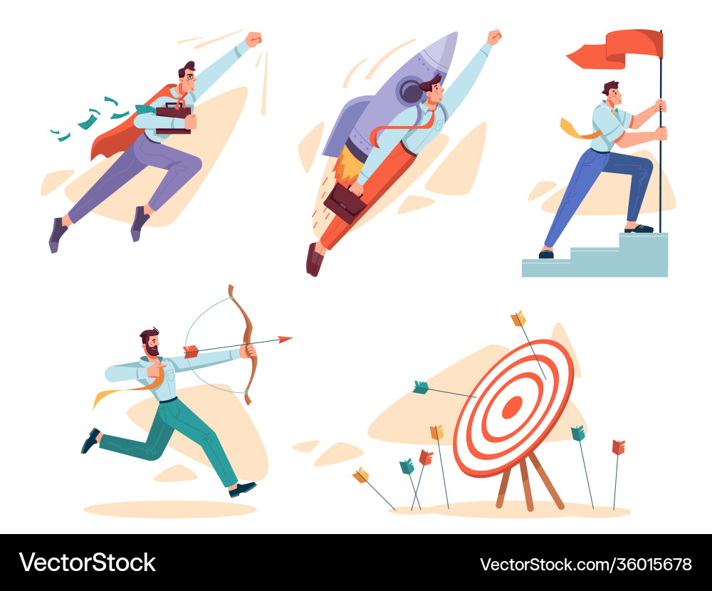 Business mission and target aim work goal Vector Image