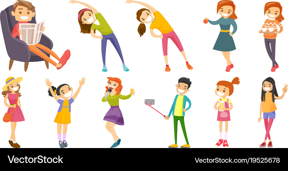 Caucasian white people set Royalty Free Vector Image