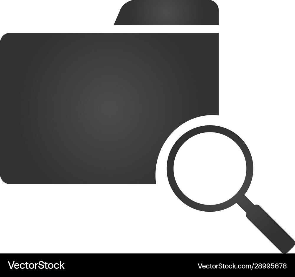 Folder icon with magnifying glass in trendy flat Vector Image