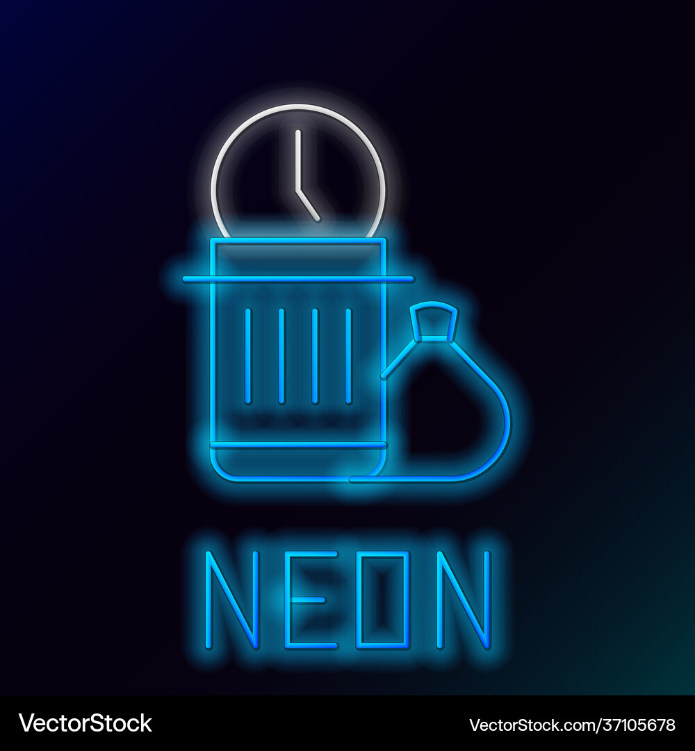 Glowing neon line waste time icon isolated Vector Image