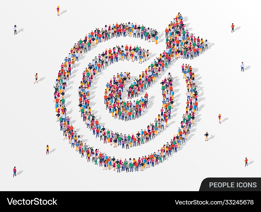 Large group people seen from above gathered Vector Image