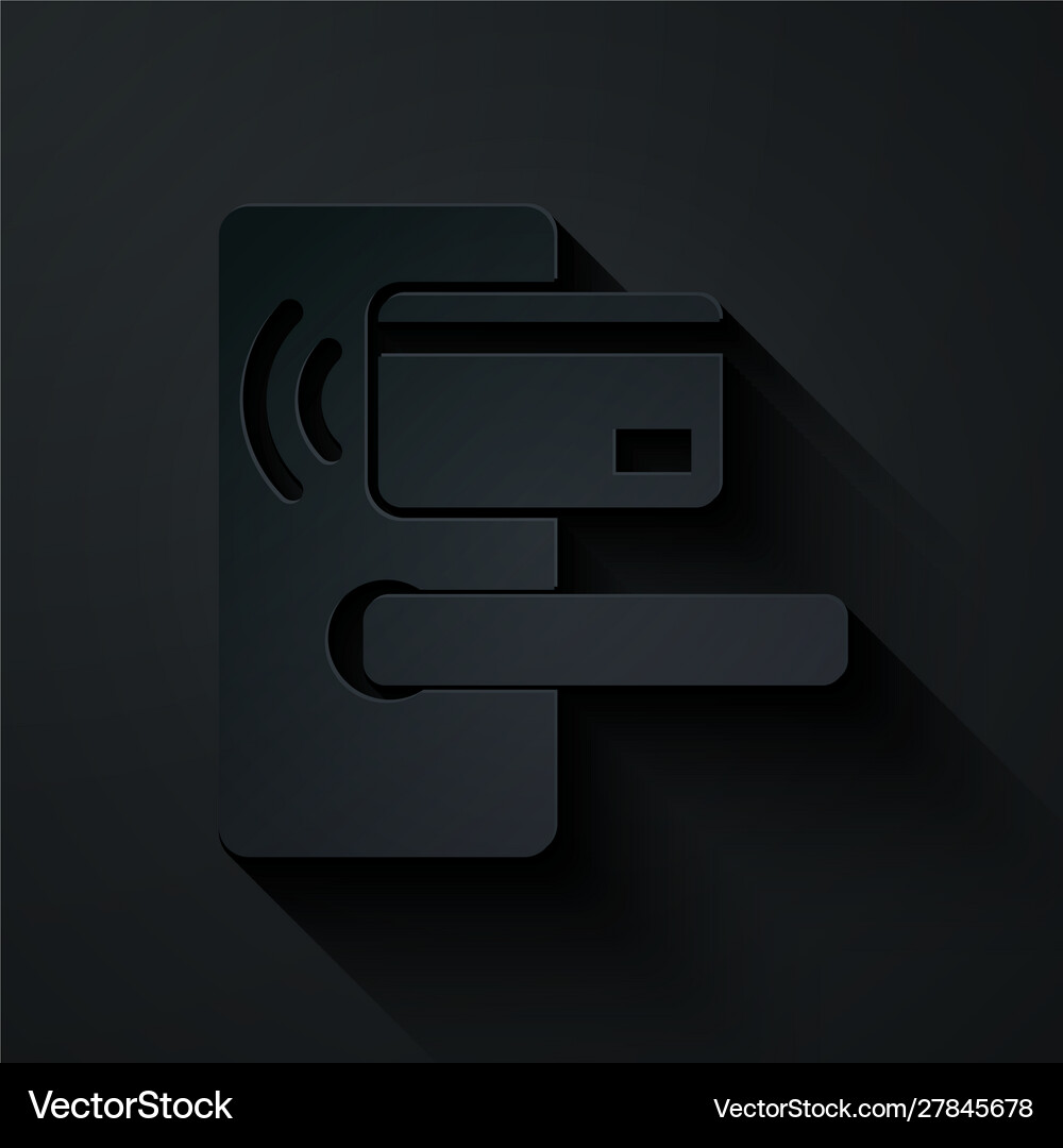 Paper cut digital door lock with wireless Vector Image