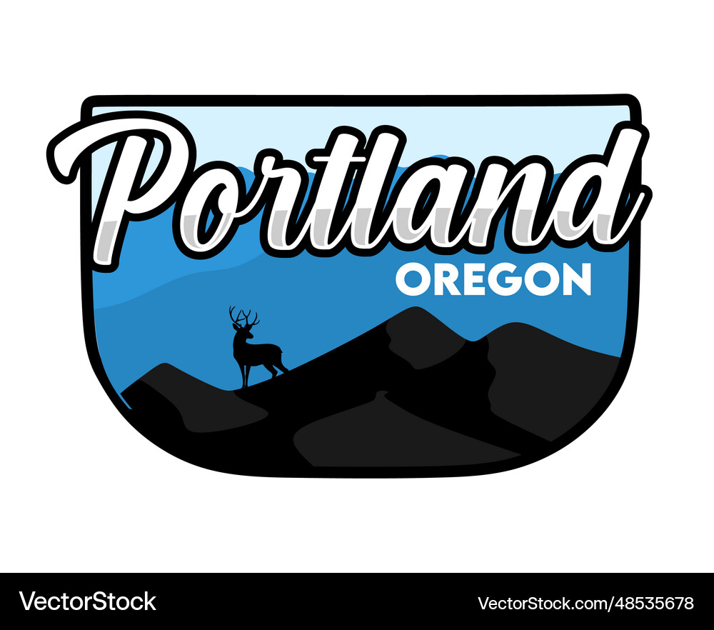 Portland oregon with beautiful view Royalty Free Vector