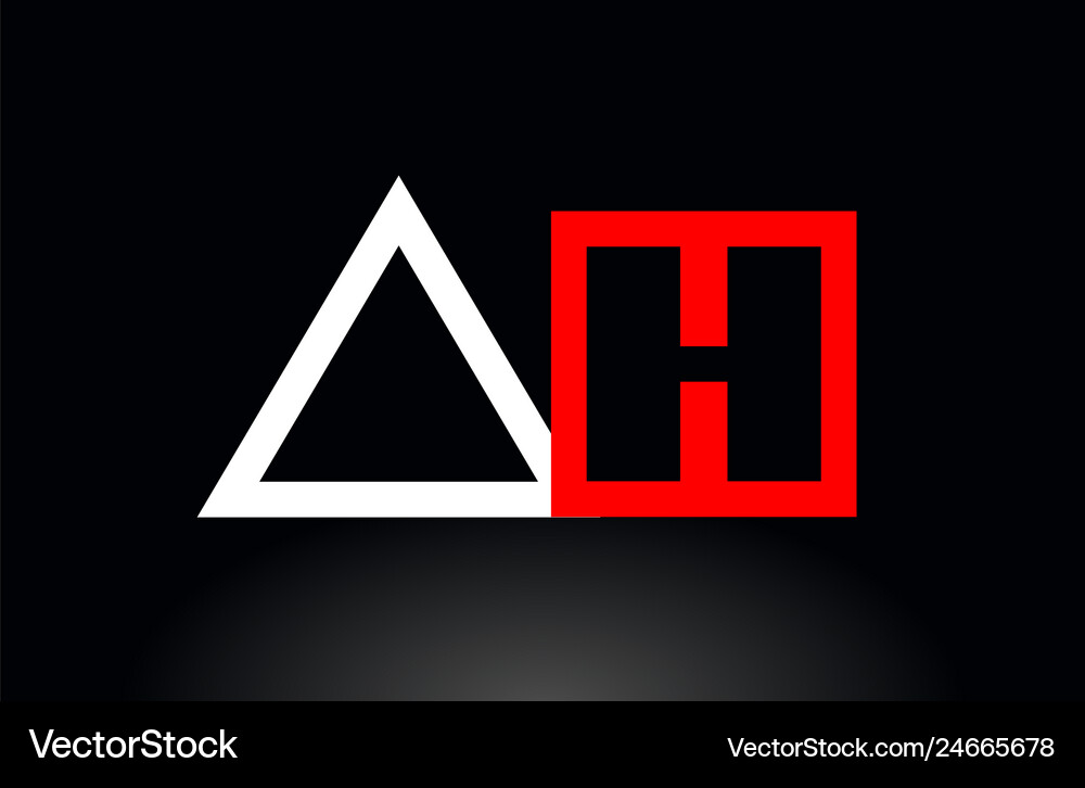 Red white alphabet letter ah a h combination Vector Image