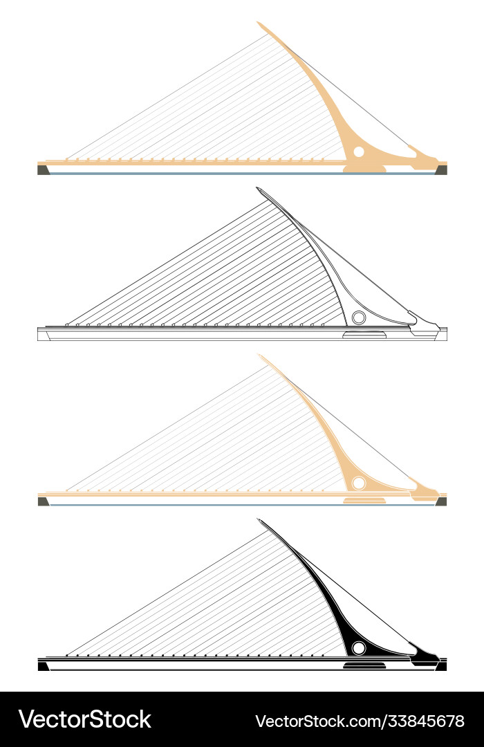 Samuel beckett bridge dublin ireland Royalty Free Vector