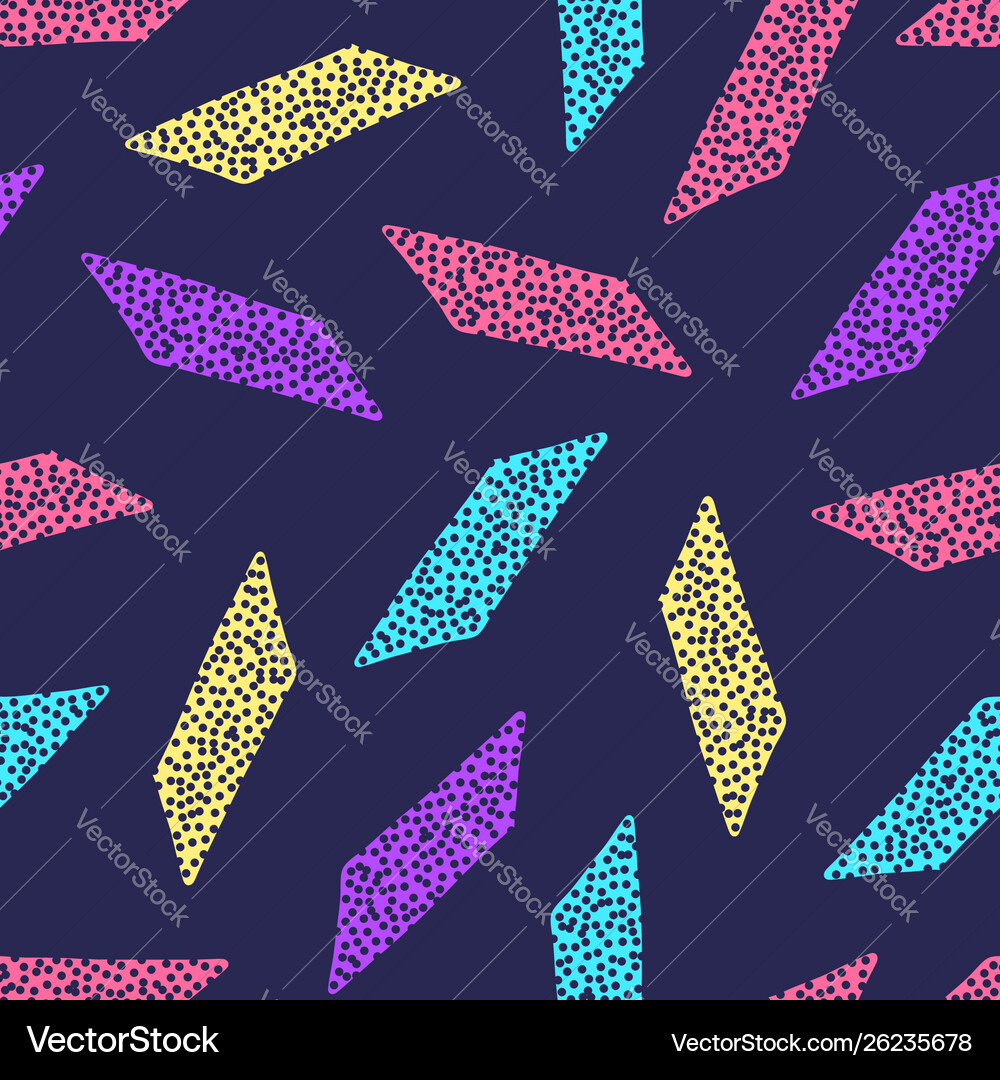 Trendy dark pattern with colorful doodle shapes Vector Image