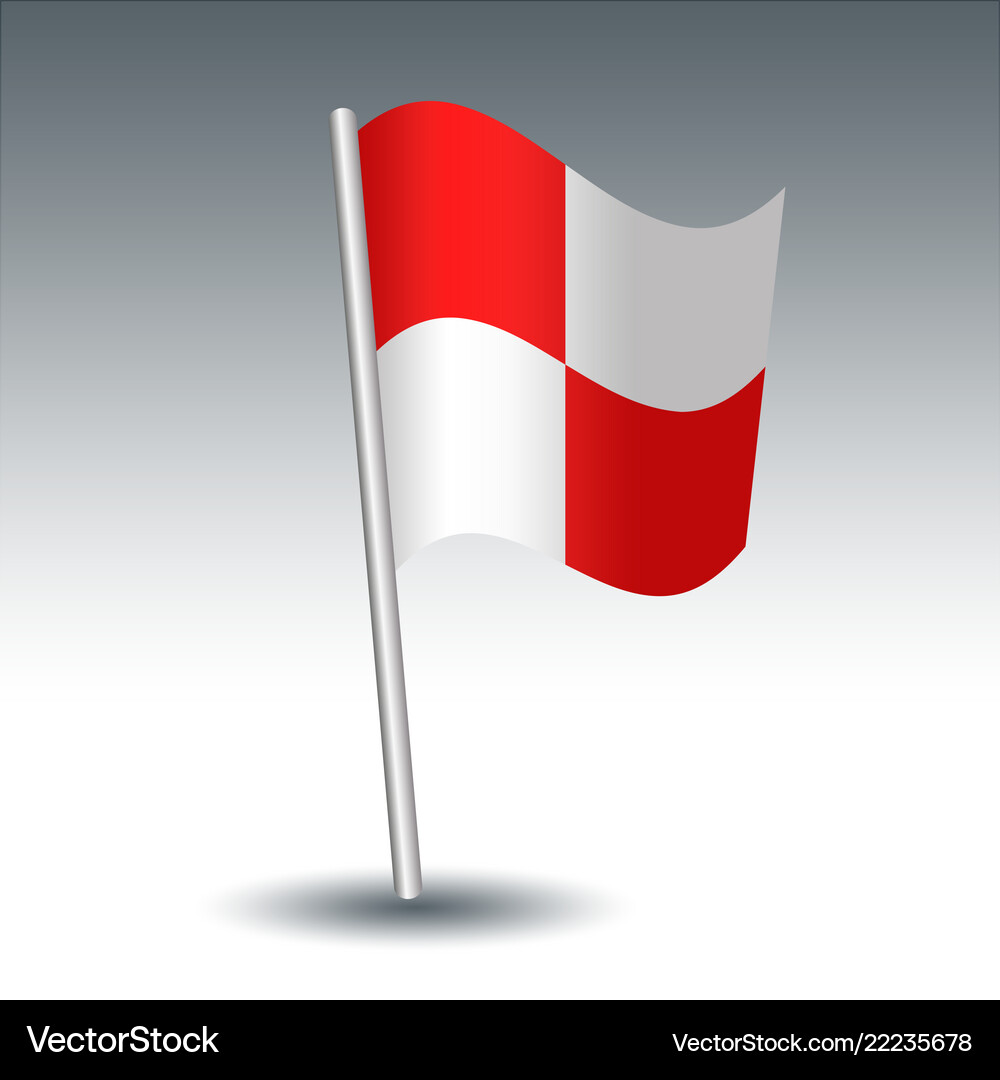 Waving maritime signal flag u uniform Royalty Free Vector