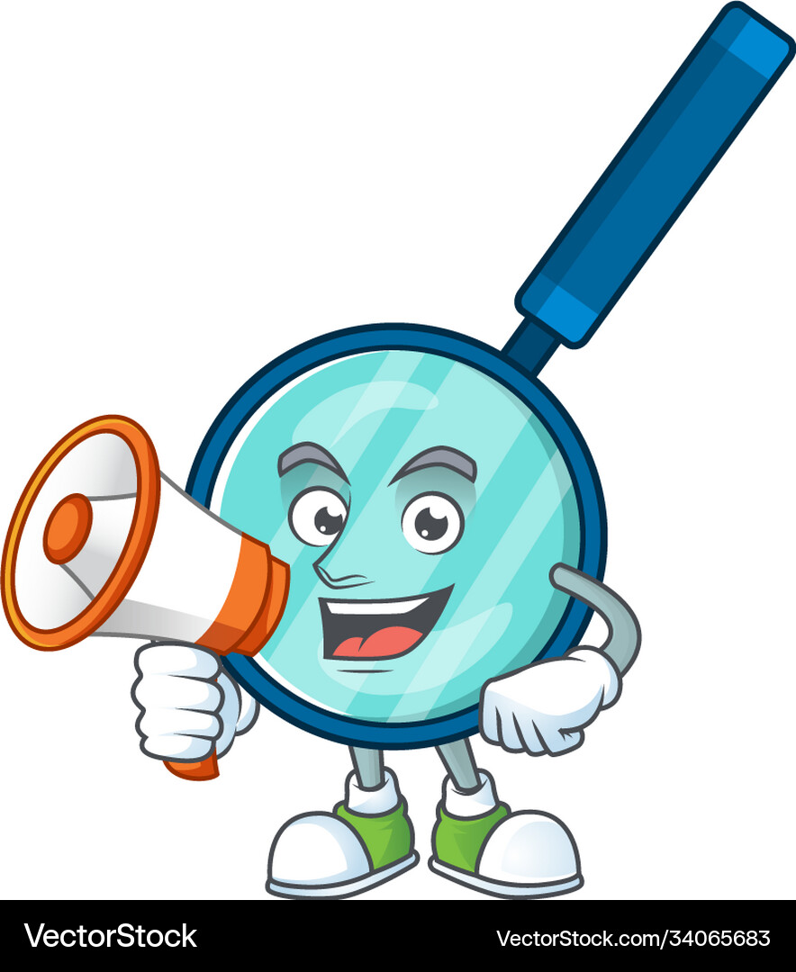 A picture magnifying glass speaking on megaphone Vector Image