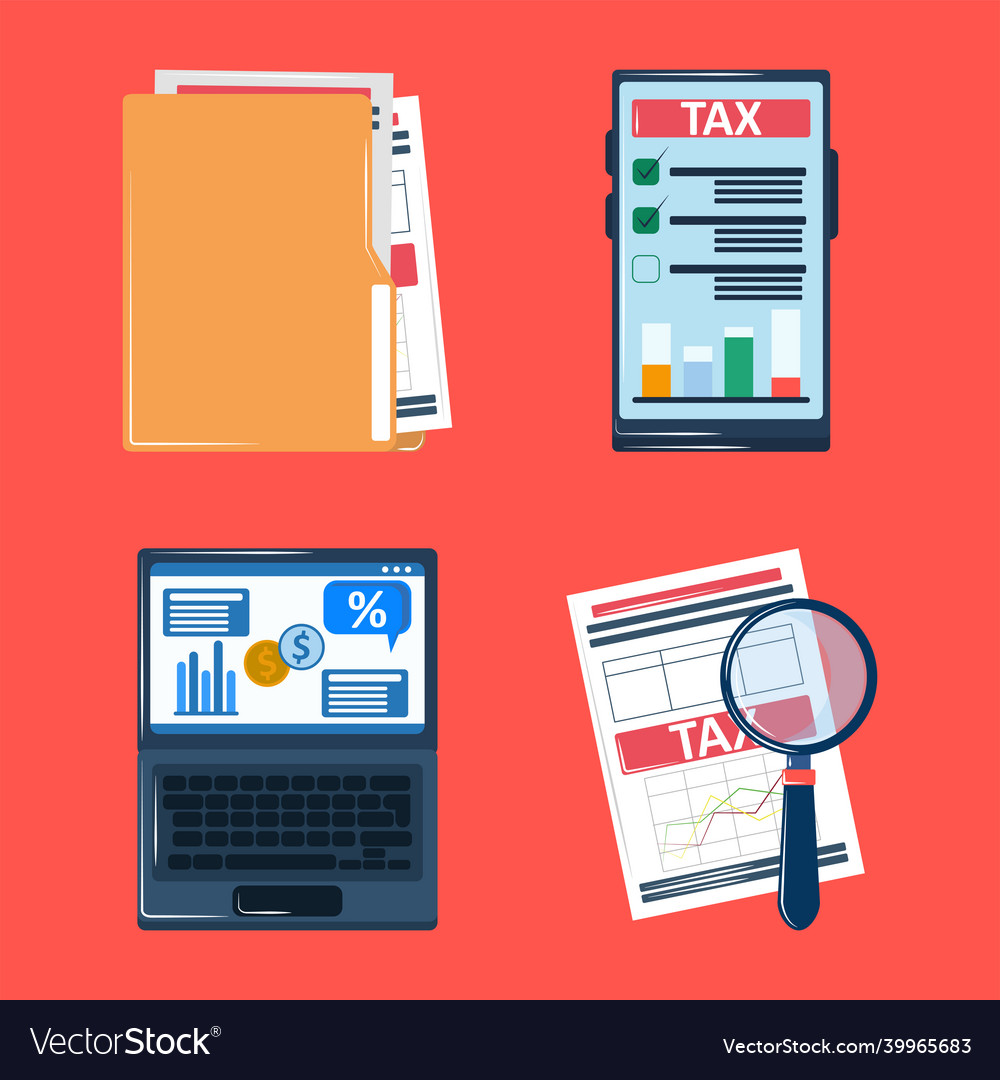 Accountant calculating tax Royalty Free Vector Image