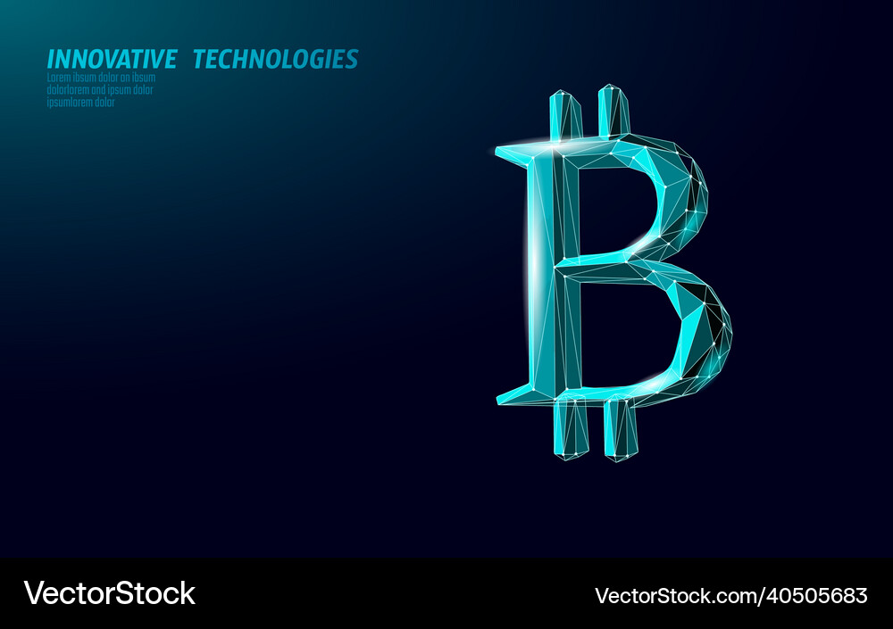 Bitcoin digital cryptocurrency sign 3d symbol big Vector Image