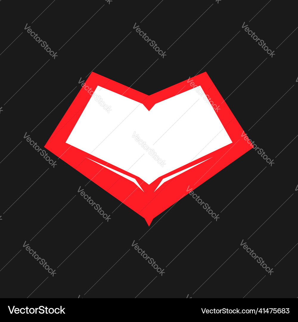 Book and heart symbol on black backdrop Royalty Free Vector