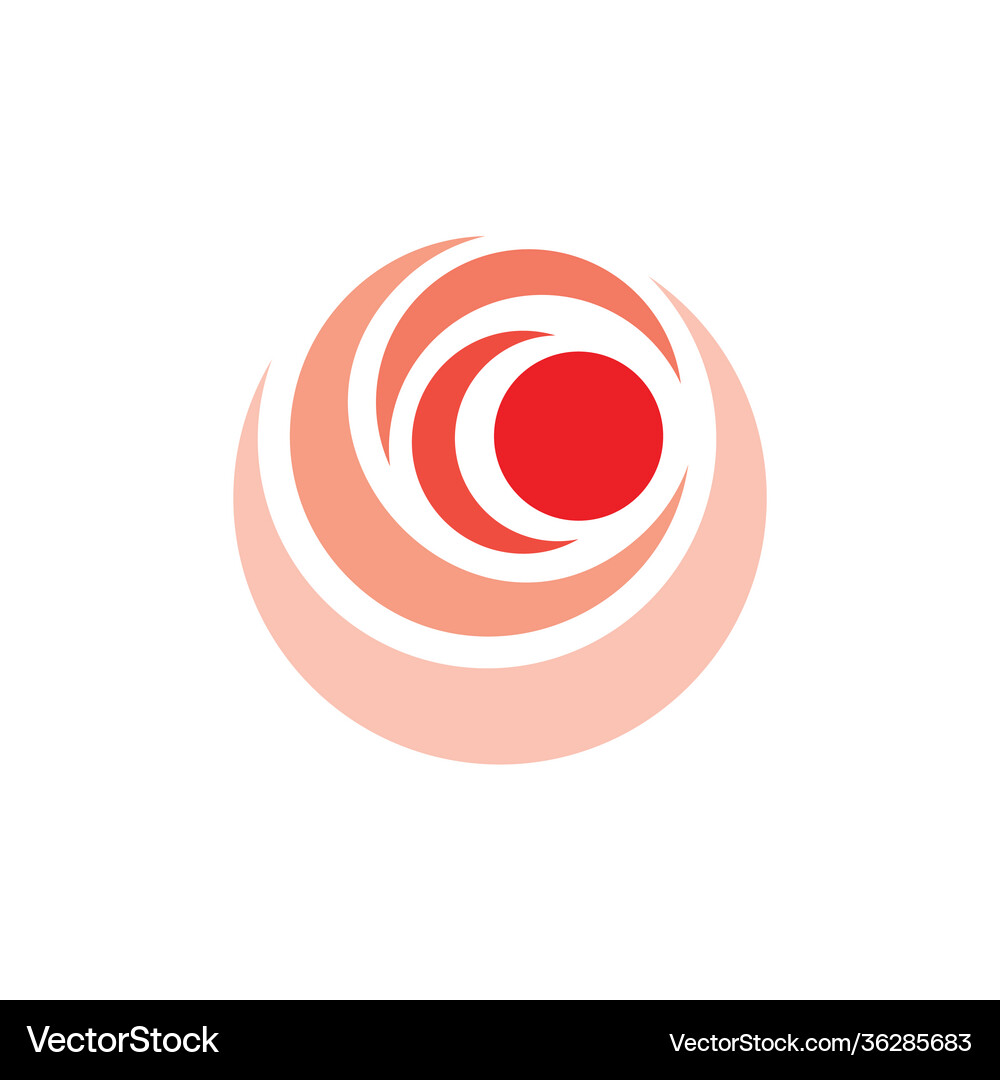 Circle curves round geometric abstract logo Vector Image