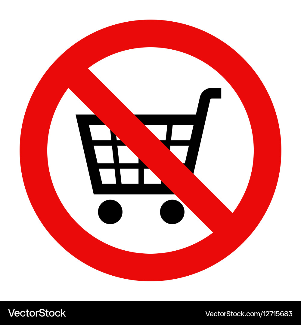 Forbidden sign with cart icon Royalty Free Vector Image