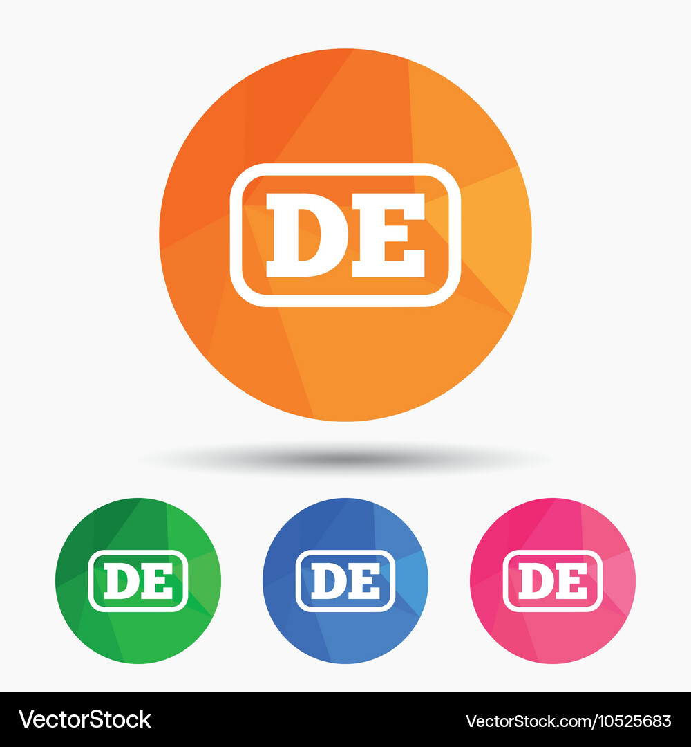 German language sign icon de deutschland Vector Image