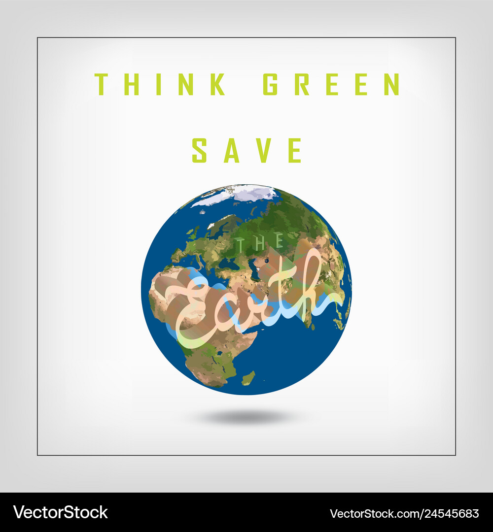 Greeting card with earth day in heart shape Vector Image