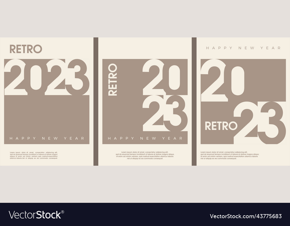 Happy new year classic 2023 for posters Royalty Free Vector