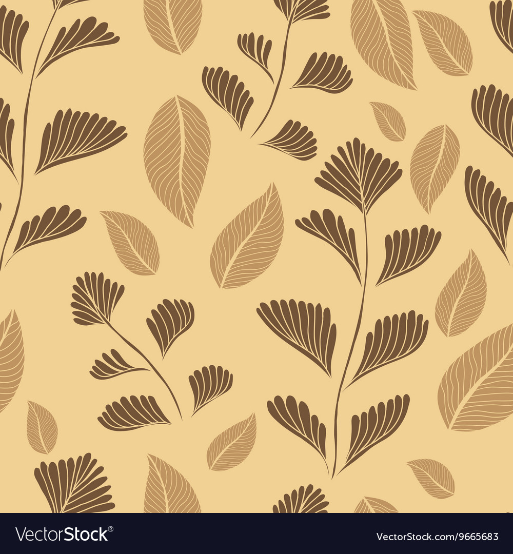 Leaves branches seamless pattern background Vector Image