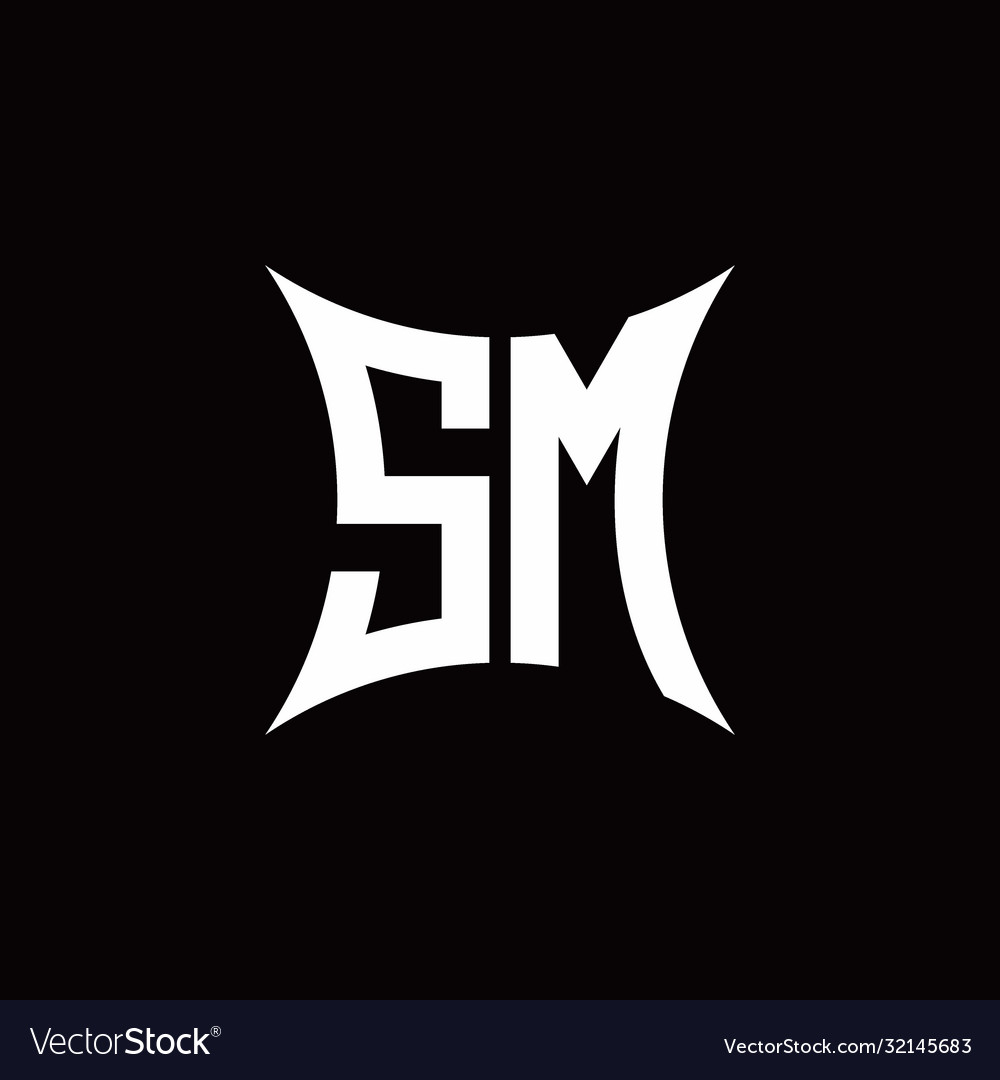 Sm monogram logo with sharped shape design Vector Image