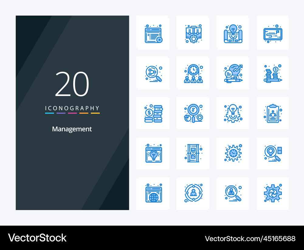20 management blue color icon for presentation Vector Image