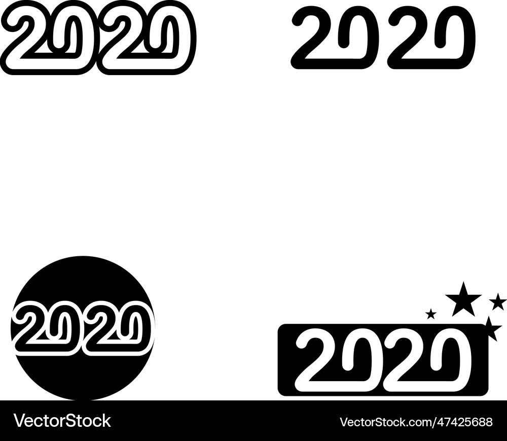 2020 new year and symbol Royalty Free Vector Image