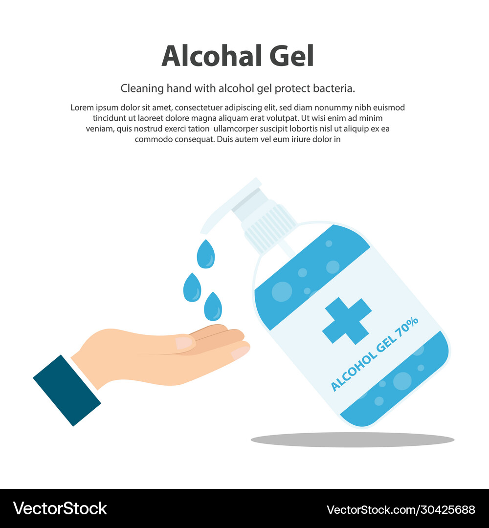 Alcohol gel hand wash Royalty Free Vector Image