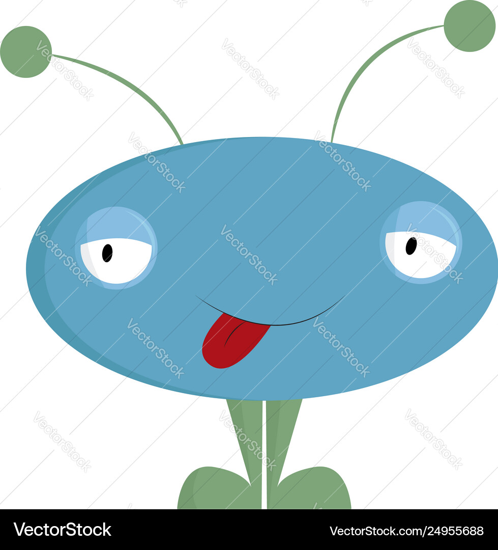 An oval alien monster or color Royalty Free Vector Image