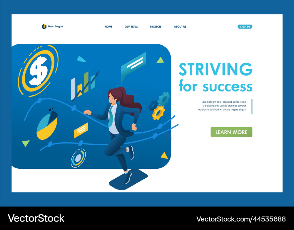 Business lady is committed to success runs Vector Image