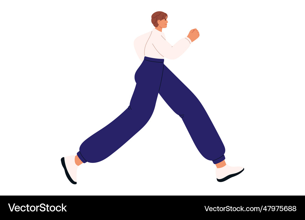 Business man character employee working fast Vector Image