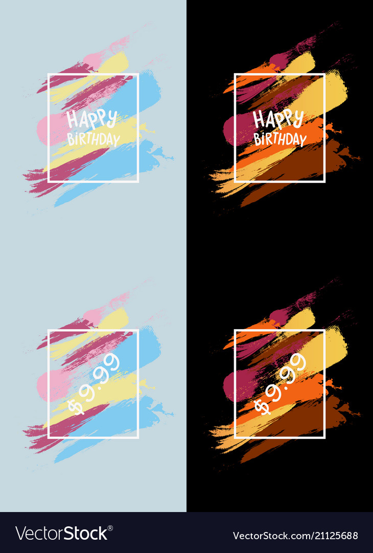 Colorful watercolor set hand drawn brush strokes Vector Image