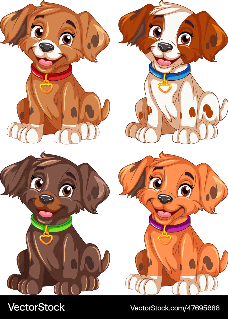 Cute dog cartoon character Royalty Free Vector Image