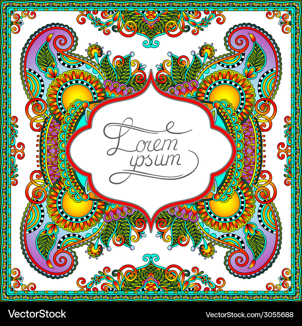 Decorative pattern of ukrainian ethnic carpet Vector Image