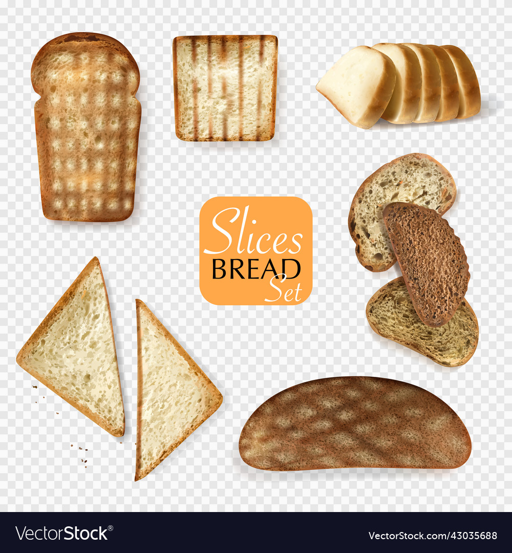 Different bread transparent set Royalty Free Vector Image
