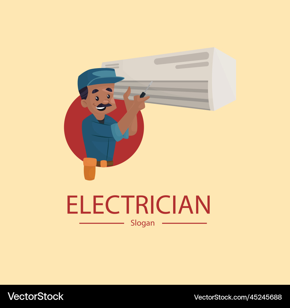 Electrician mascot logo Royalty Free Vector Image