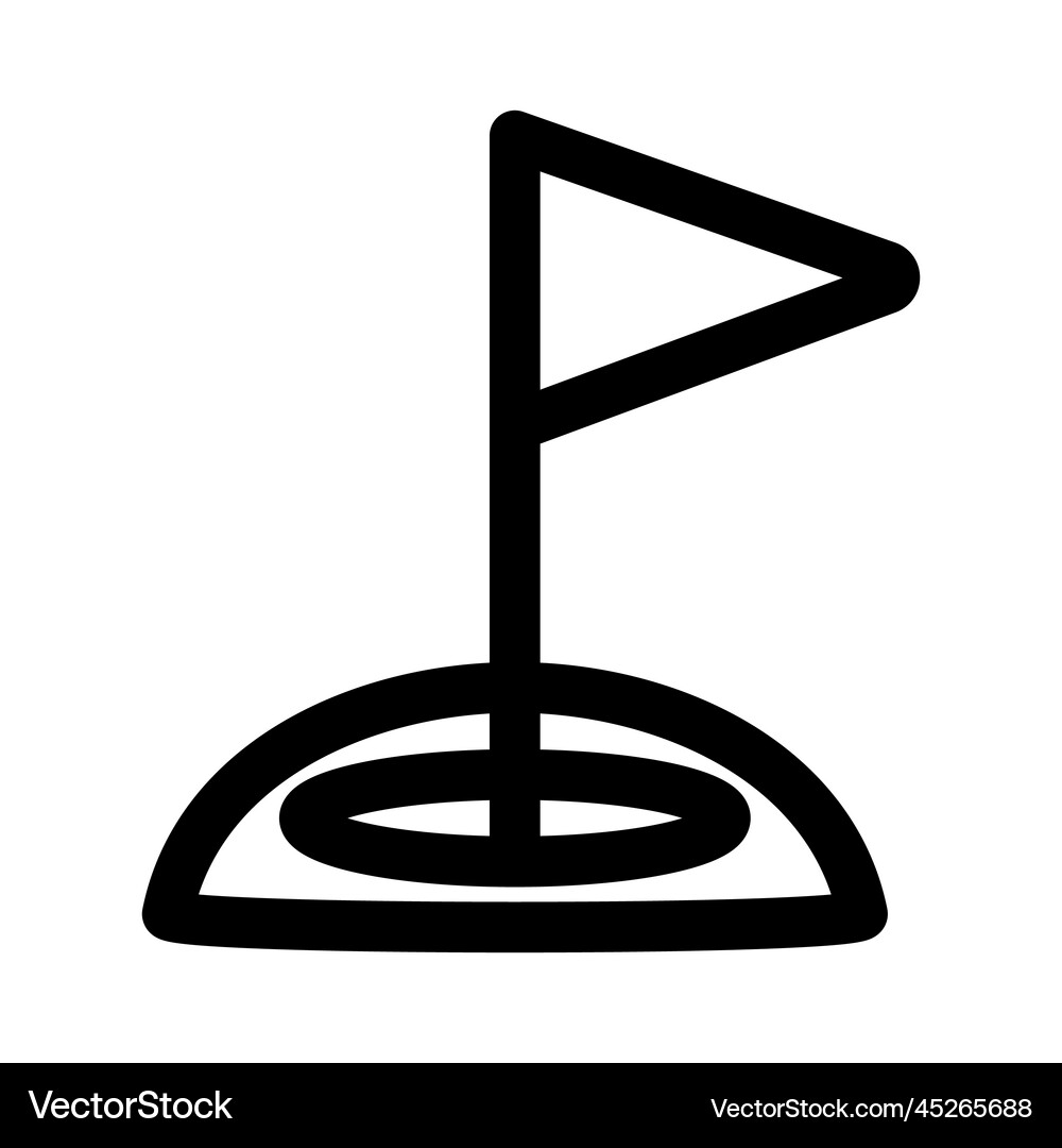 Golf icon line isolated on white background black Vector Image