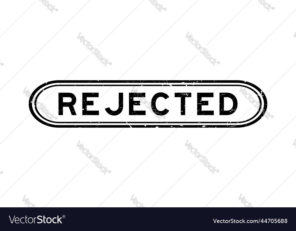 Grunge Black Rejected Word Rubber Seal Stamp Vector Image