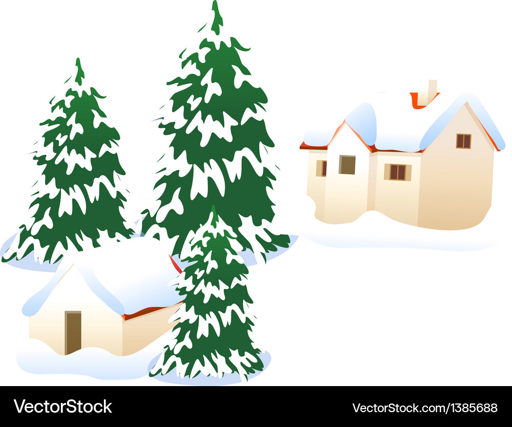 Icon house in the snow Royalty Free Vector Image