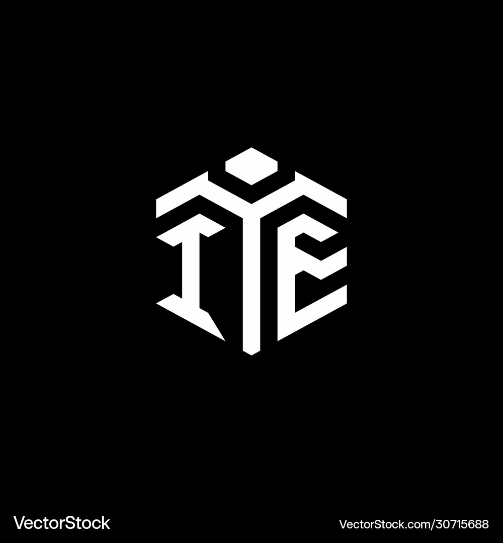 Ie monogram logo with abstract hexagon style Vector Image