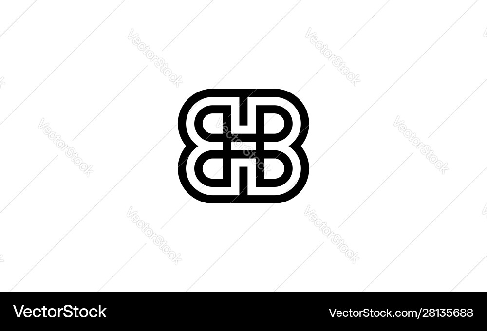 Initial letter bb link connection logo design Vector Image