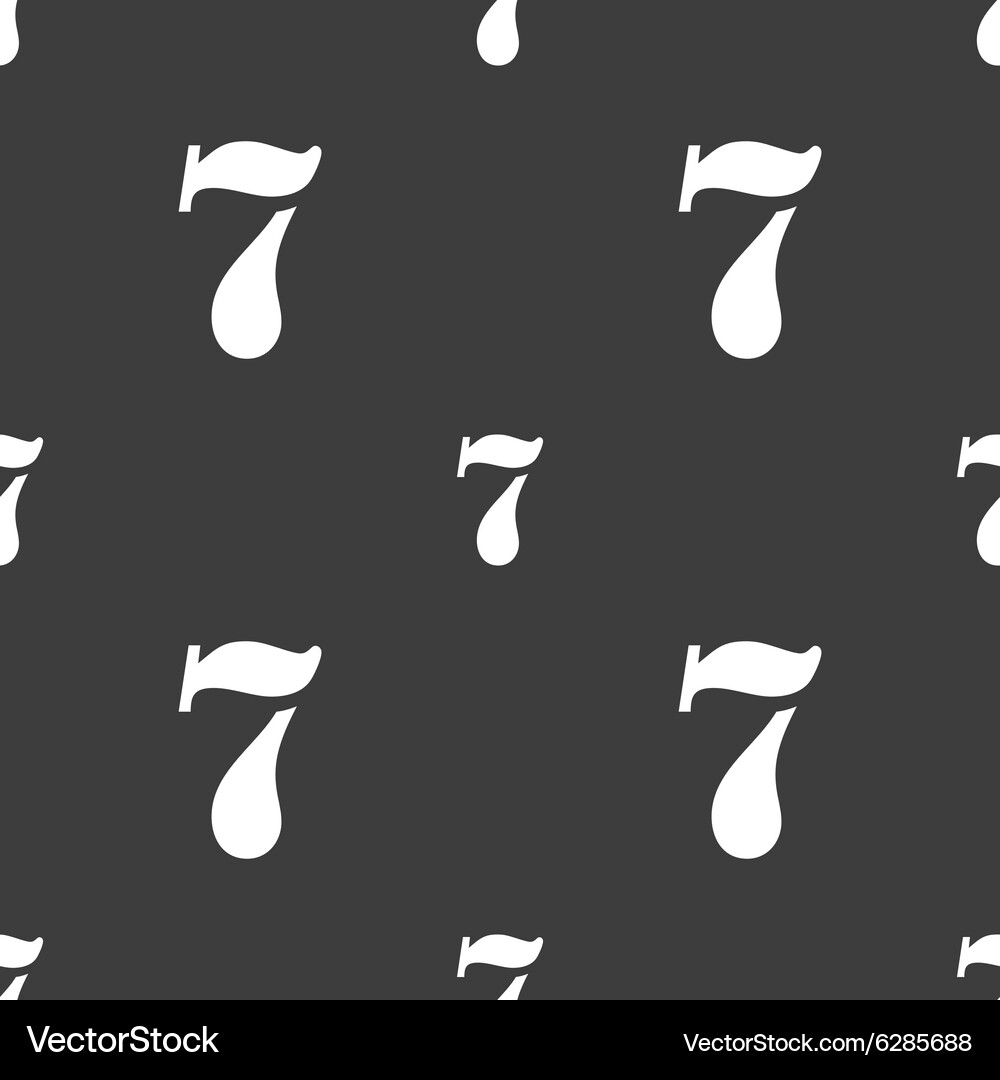 Number seven icon sign seamless pattern on a gray Vector Image