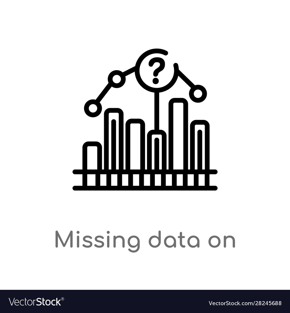 Outline missing data on analytics line graphic Vector Image